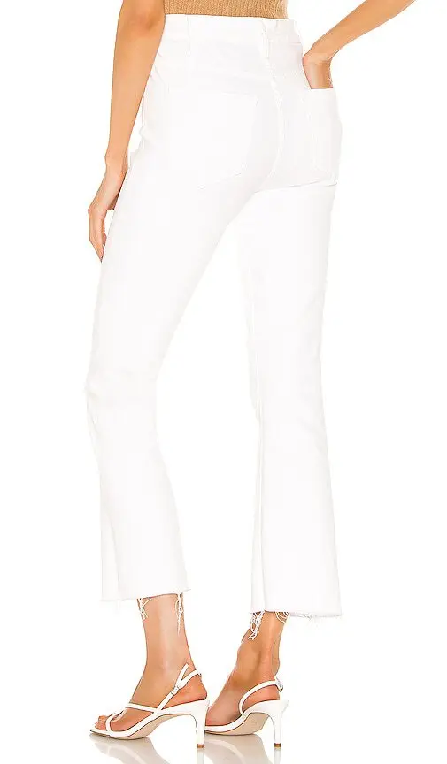 MOTHER The Hustler Ankle Fray Jeans - White