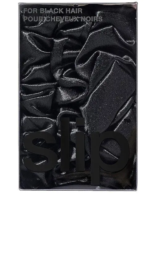 Slip Midi & Large Scrunchie Set Of 3 - Black