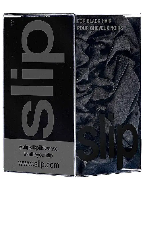 Slip Midi & Large Scrunchie Set Of 3 - Black