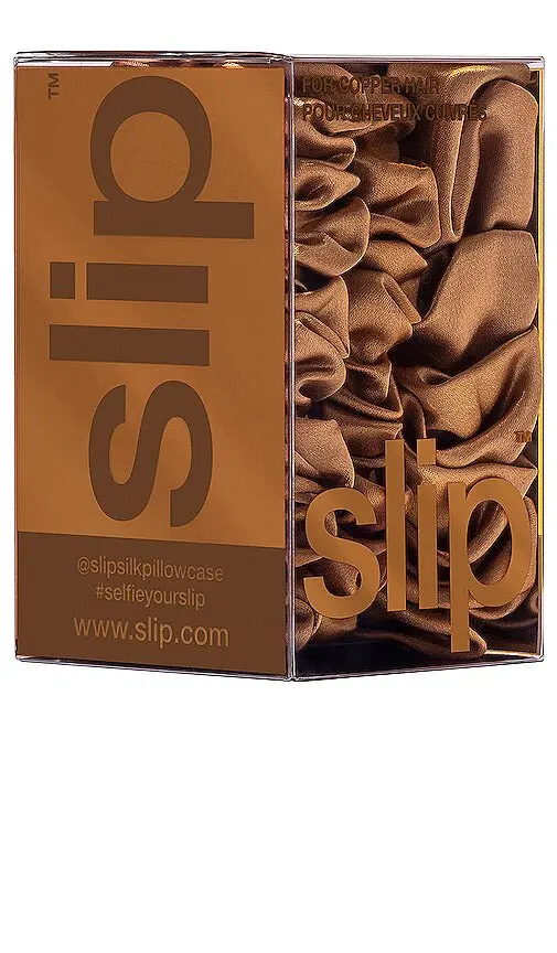 Slip Midi & Large Scrunchie Set Of 3 - Brown