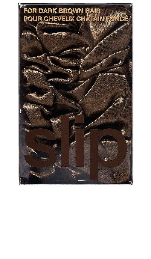 Slip Midi & Large Scrunchie Set Of 3 - Chocolate