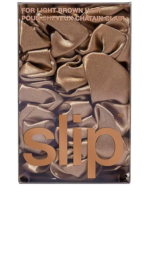 Slip Midi & Large Scrunchie Set Of 3 - Brown