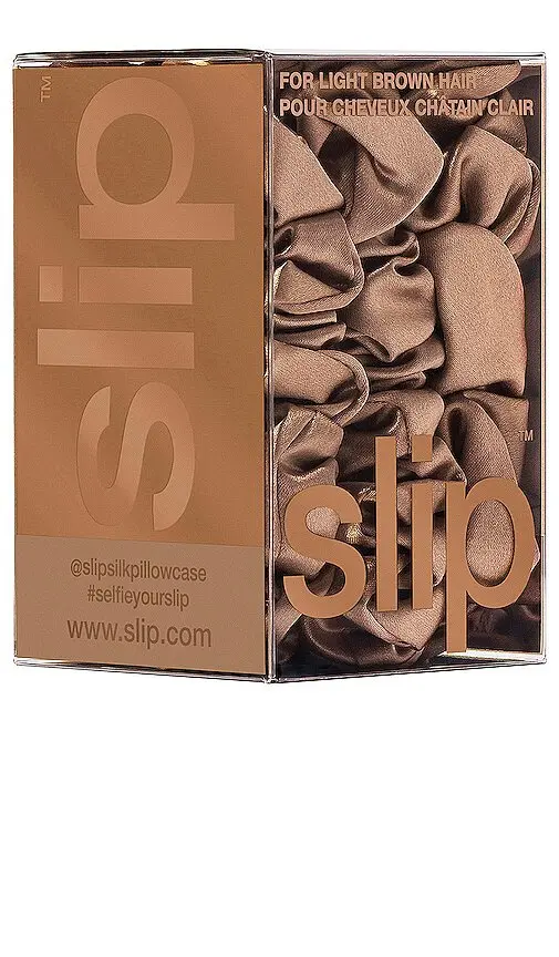Slip Midi & Large Scrunchie Set Of 3 - Brown