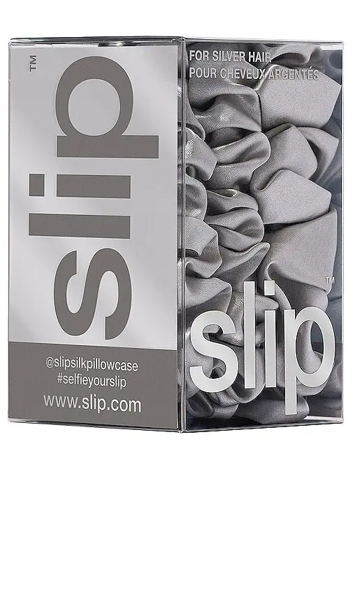 Slip Midi & Large Scrunchie Set Of 3 - Grey