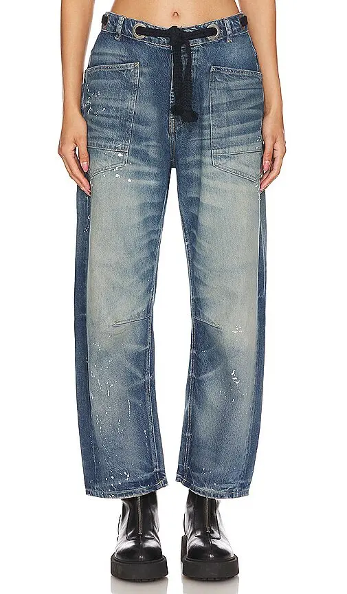 Free People X We The Free Moxie Low Slung Pull Jeans - Blue