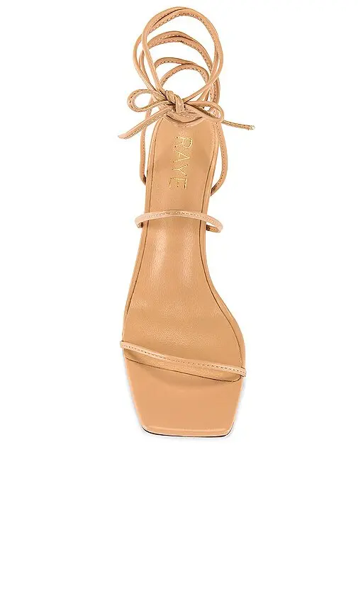 Raye Roo Heel Sandals With Tie Fastening - Beige