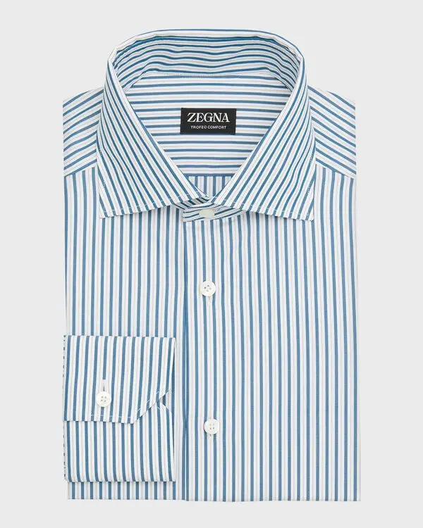 Zegna Cotton Multi-stripe Dress Shirt
