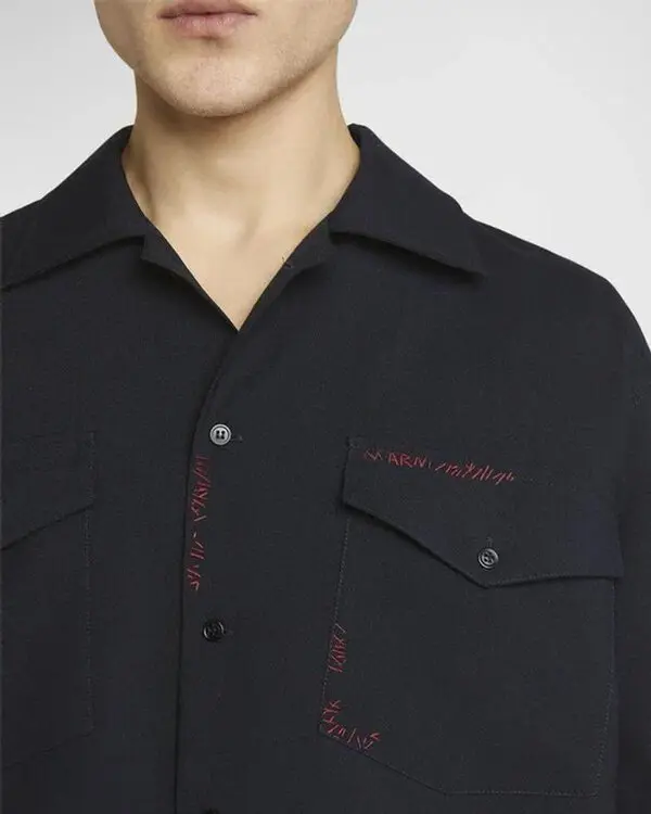 Marni Apos;s Embroidered Logo Sport Shirt