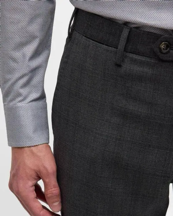 Giorgio Armani Apos;s Brushed Wool Plaid Classic Fit Suit