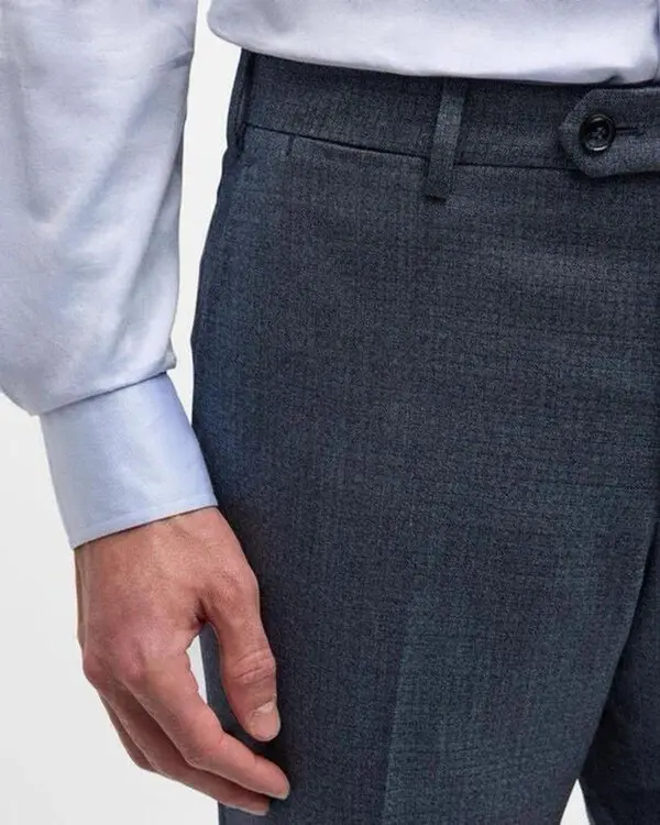 Giorgio Armani Apos;s Micro-squares Wool Classic Fit Suit - Blue