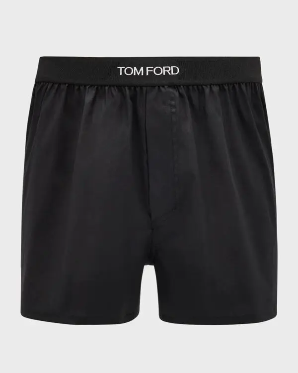 TOM FORD Apos;s Cotton Poplin Stretch Boxer Shorts - Black