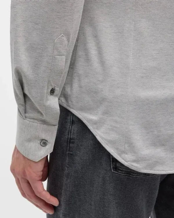 Giorgio Armani Apos;s Solid Cotton Stretch Sport Shirt