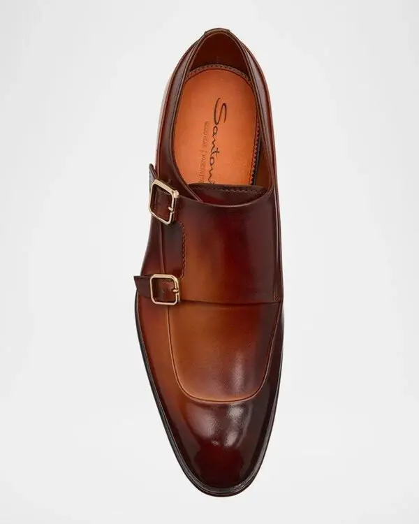 Santoni Eros Double-monk Strap Loafers