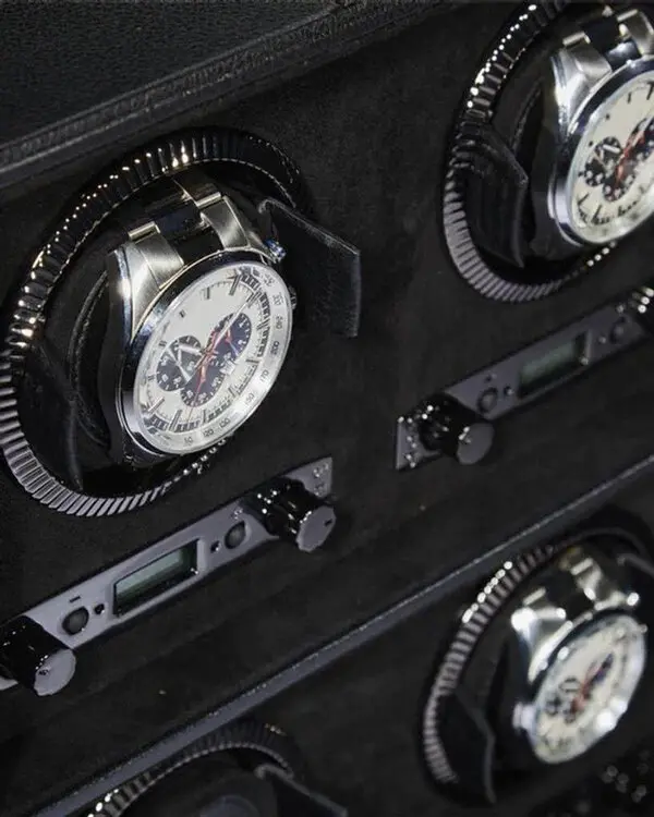 Wolf British Racing 4-piece Watch Winder - Black