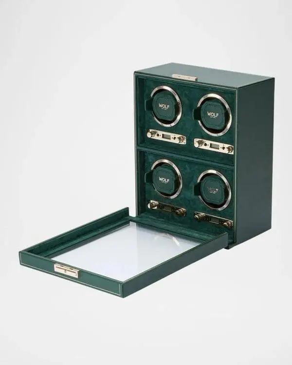 Wolf British Racing 4-piece Watch Winder - Green