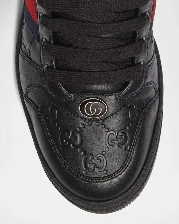 Gucci Gg Embossed Leather Low-top Sneakers