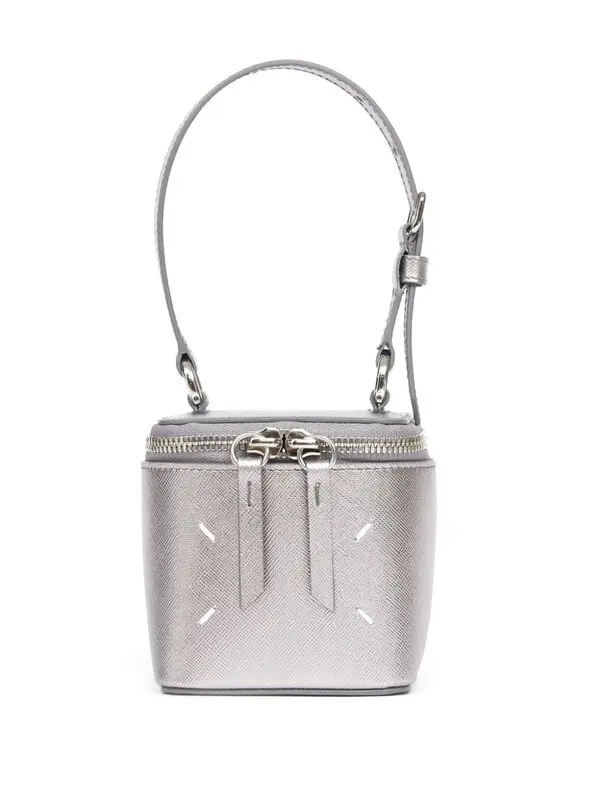 MAISON MARGIELA Micro Cube Leather Tote - Silver