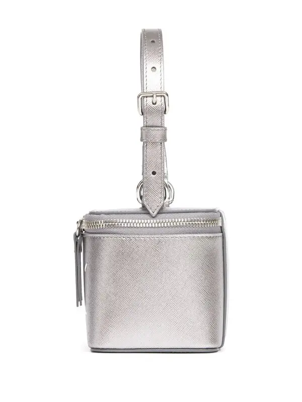 MAISON MARGIELA Micro Cube Leather Tote - Silver