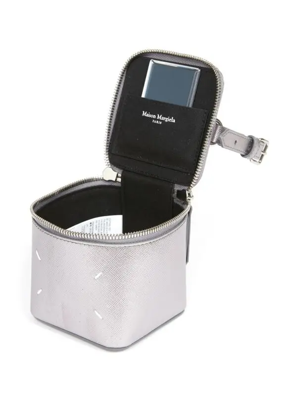 MAISON MARGIELA Micro Cube Leather Tote - Silver