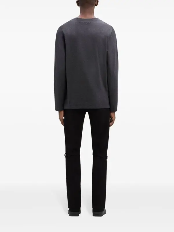 COURREGES Encore Long-sleeved Cotton T-shirt - Grey