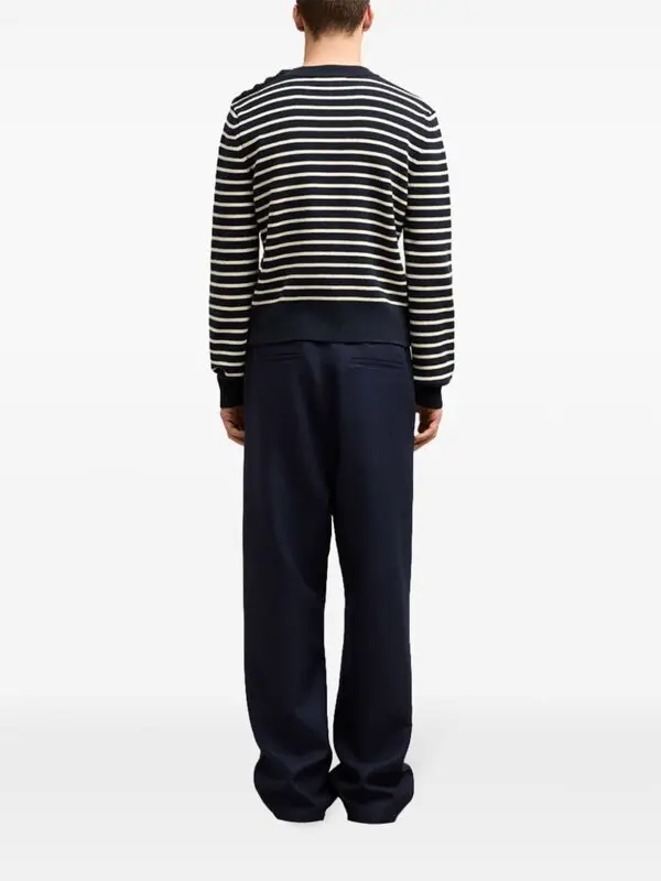 Ami Striped-pattern Sweater - Blue