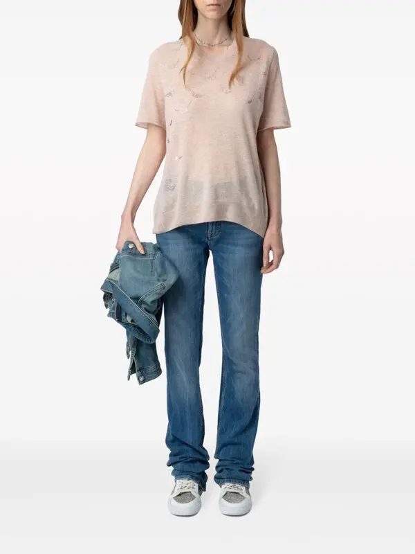 Zadig&Voltaire Ida Crystals Cashmere Top