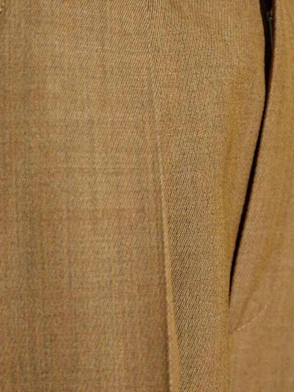 Burberry Pleat-detail Wool Cargo Trousers - Neutrals