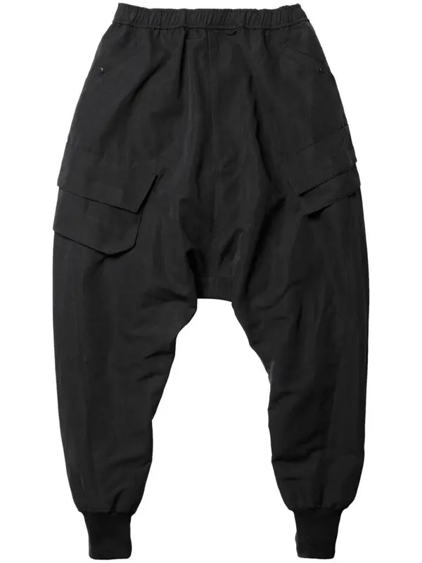 Julius Drop-Crotch Cargo Trousers In Black - 30% Off | Editorialist