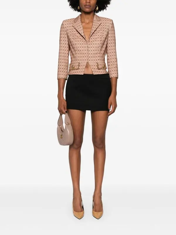 Elisabetta Franchi Diamond-print Cropped Jacket