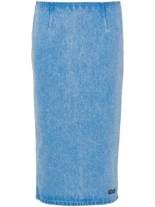 Marni Logo-patch Denim Pencil Skirt