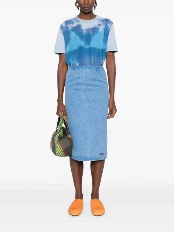 Marni Logo-patch Denim Pencil Skirt