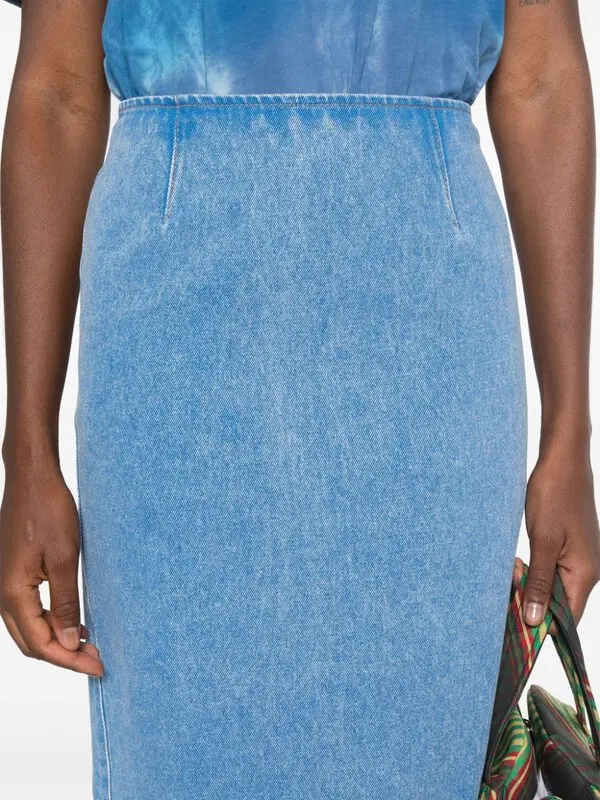 Marni Logo-patch Denim Pencil Skirt