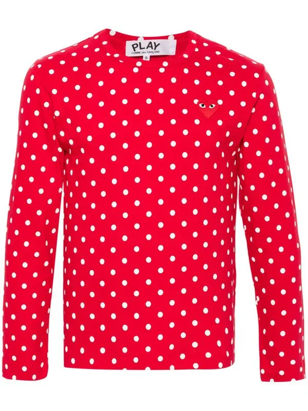 Play Comme Des Garcon Polka-dot T-shirt - Red