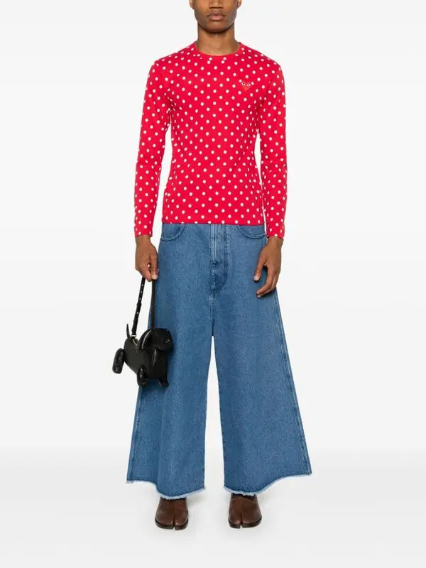 Play Comme Des Garcon Polka-dot T-shirt - Red