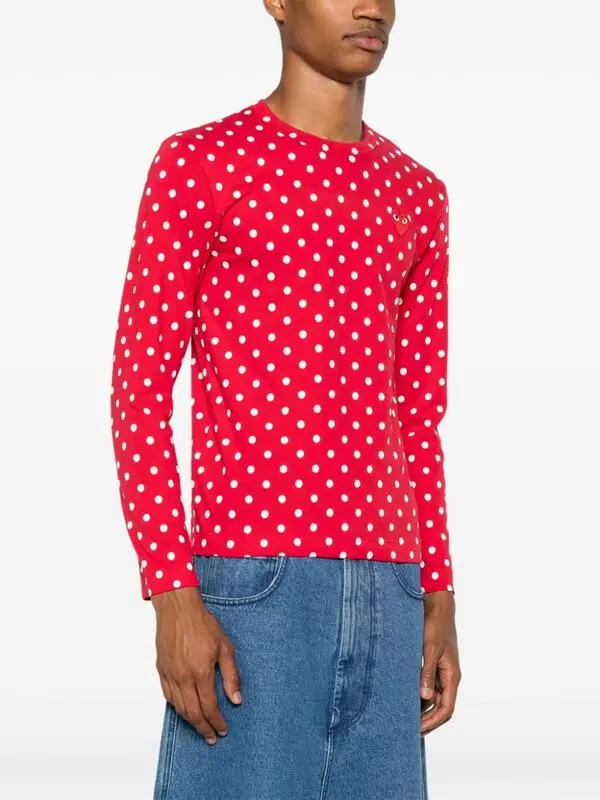 Play Comme Des Garcon Polka-dot T-shirt - Red