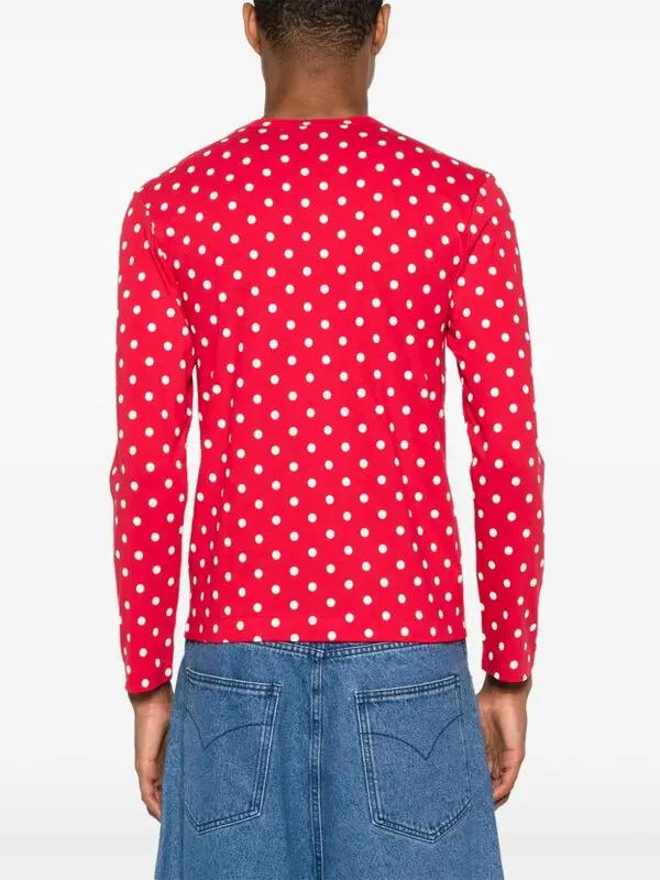 Play Comme Des Garcon Polka-dot T-shirt - Red