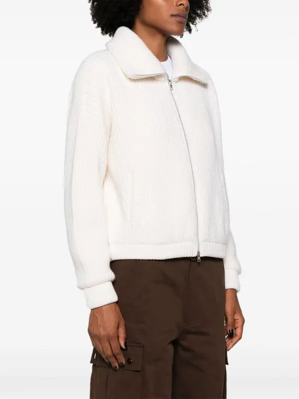 Herno Wool Zipped Cardigan - White