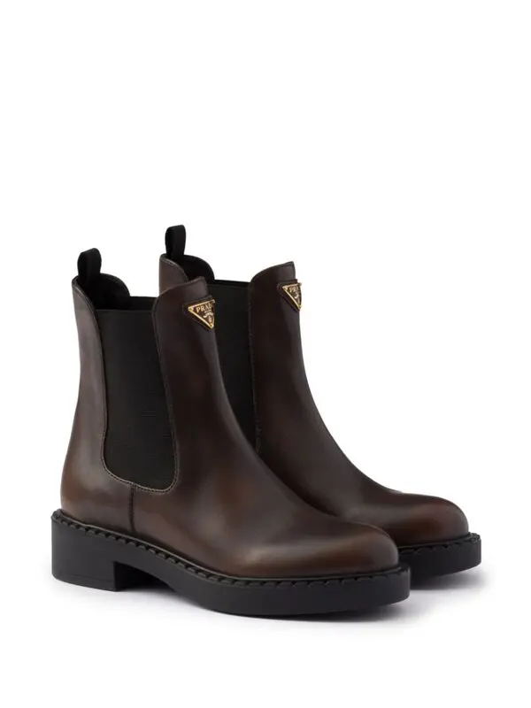 Prada 50mm Leather Chelsea Boots