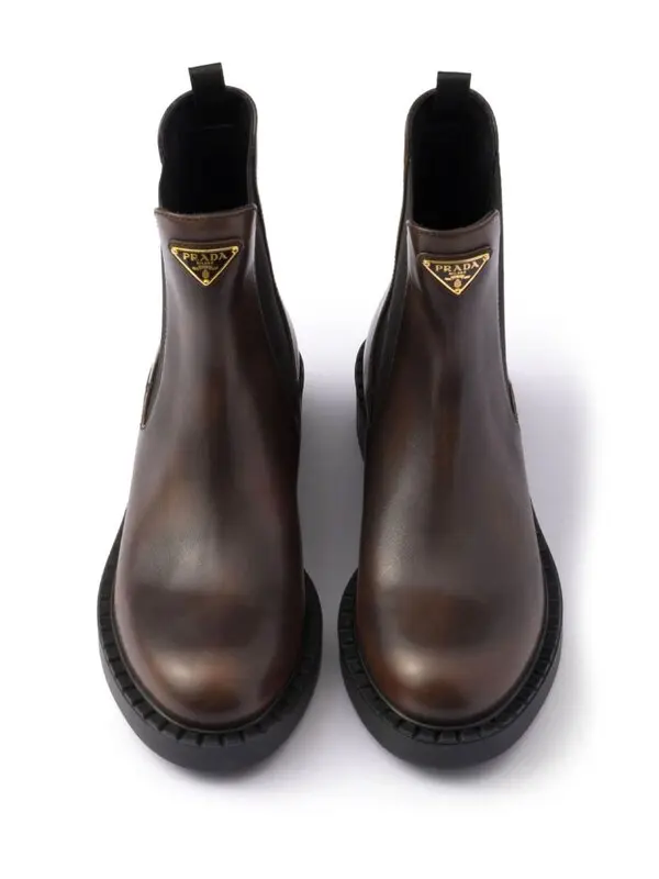 Prada 50mm Leather Chelsea Boots