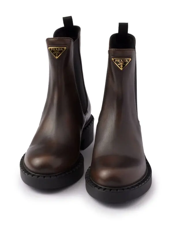 Prada 50mm Leather Chelsea Boots