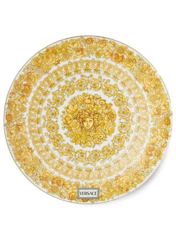 Versace Medusa Rhapsody Porcelain Plate - Yellow