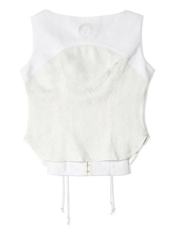 MARINE SERRE Upcycled Household-linen Corset Top