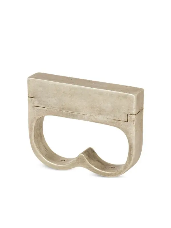 PARTS OF FOUR Plate Double Cuboid Ring - Silver