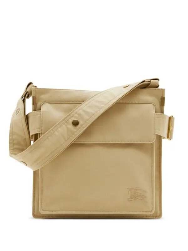 Burberry Logo-embroidered Messenger Bag - Neutrals