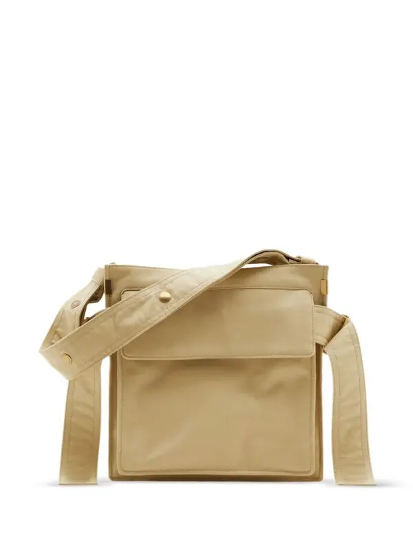 Burberry Logo-embroidered Messenger Bag - Neutrals