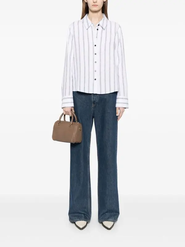REFORMATION Sky Stripe-print Linen Shirt