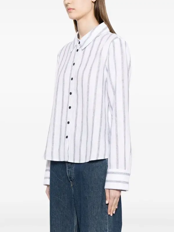 REFORMATION Sky Stripe-print Linen Shirt