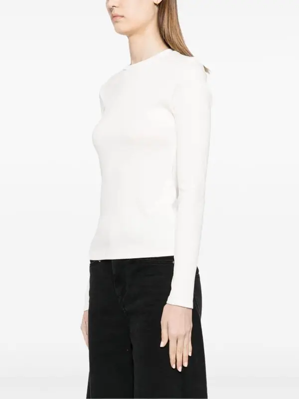 REFORMATION Davy Ribbed-knit Long-sleeve T-shirt - White
