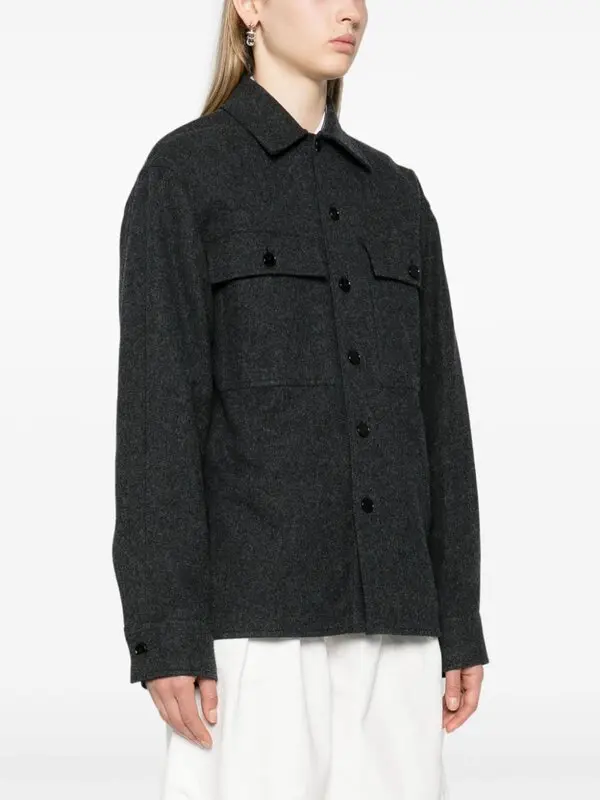 JIL SANDER Mélange Flannel Overshirt