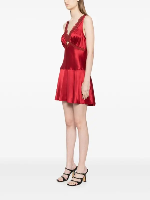 Silk Reformation Red Mini Dress Reformation Jennis Silk Dress Red XS